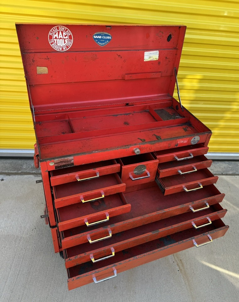 🔴 Vintage MAC Tools 10 Draw Top Box and 3 Drawer Mid Tool Box | eBay
