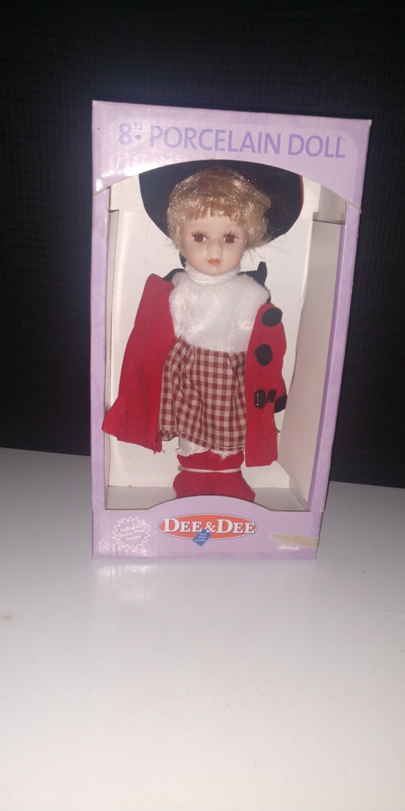 New in Box - 8 inch porcelain doll with metal stand | eBay