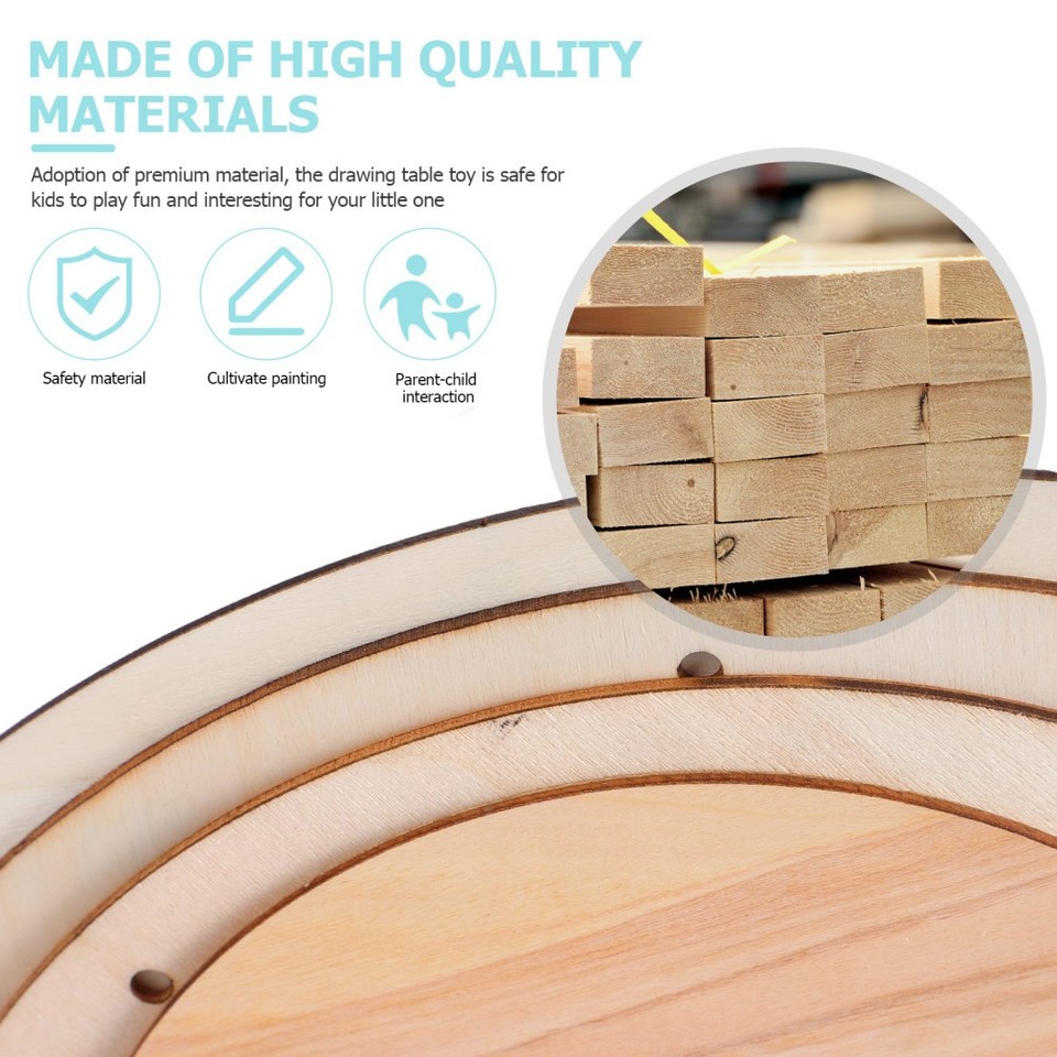 4 Pcs Unfinished Wood Panel Boards Circle Pieces Blank for DIY Canvas ...