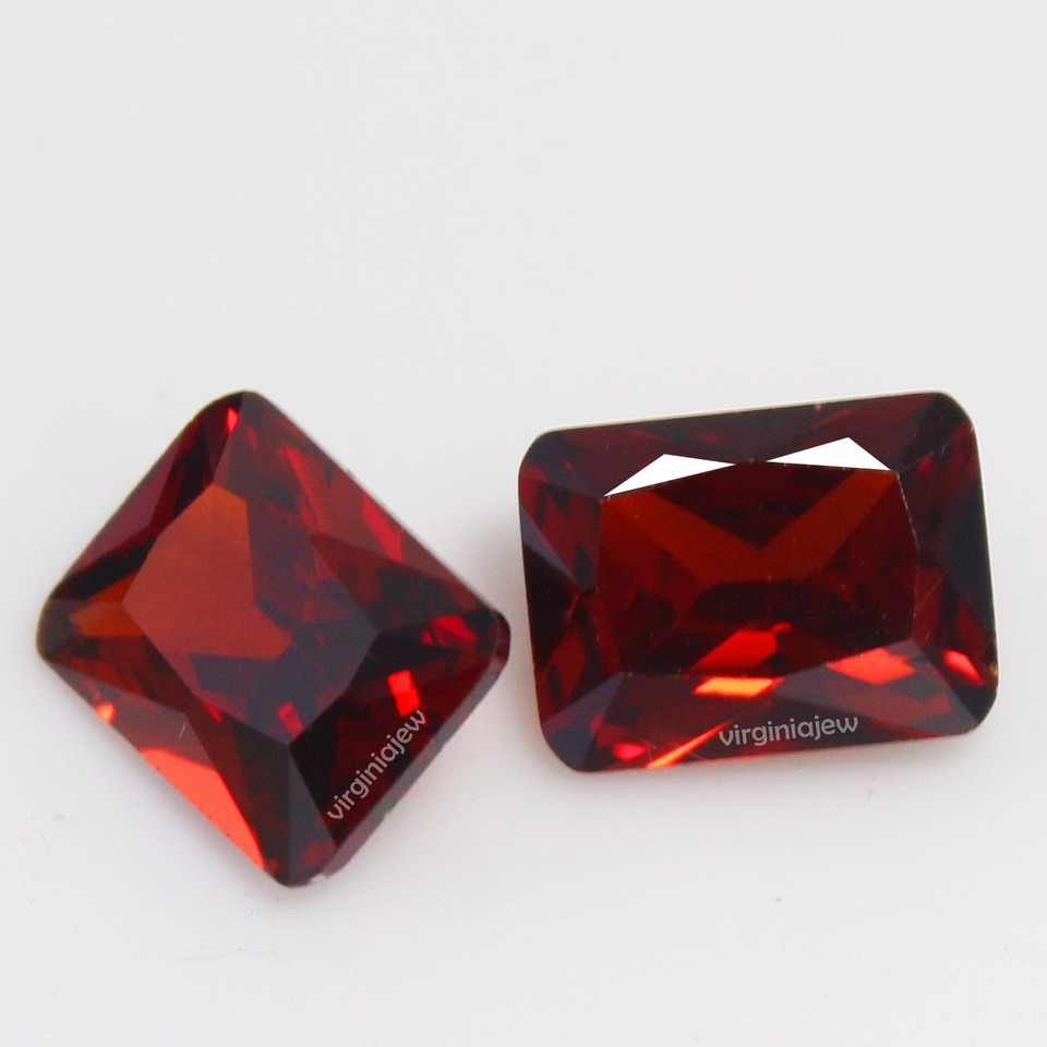 Certified Natural Mogok Deep Red Ruby 3x4 MM Emerald Cut Pair Stunning ...