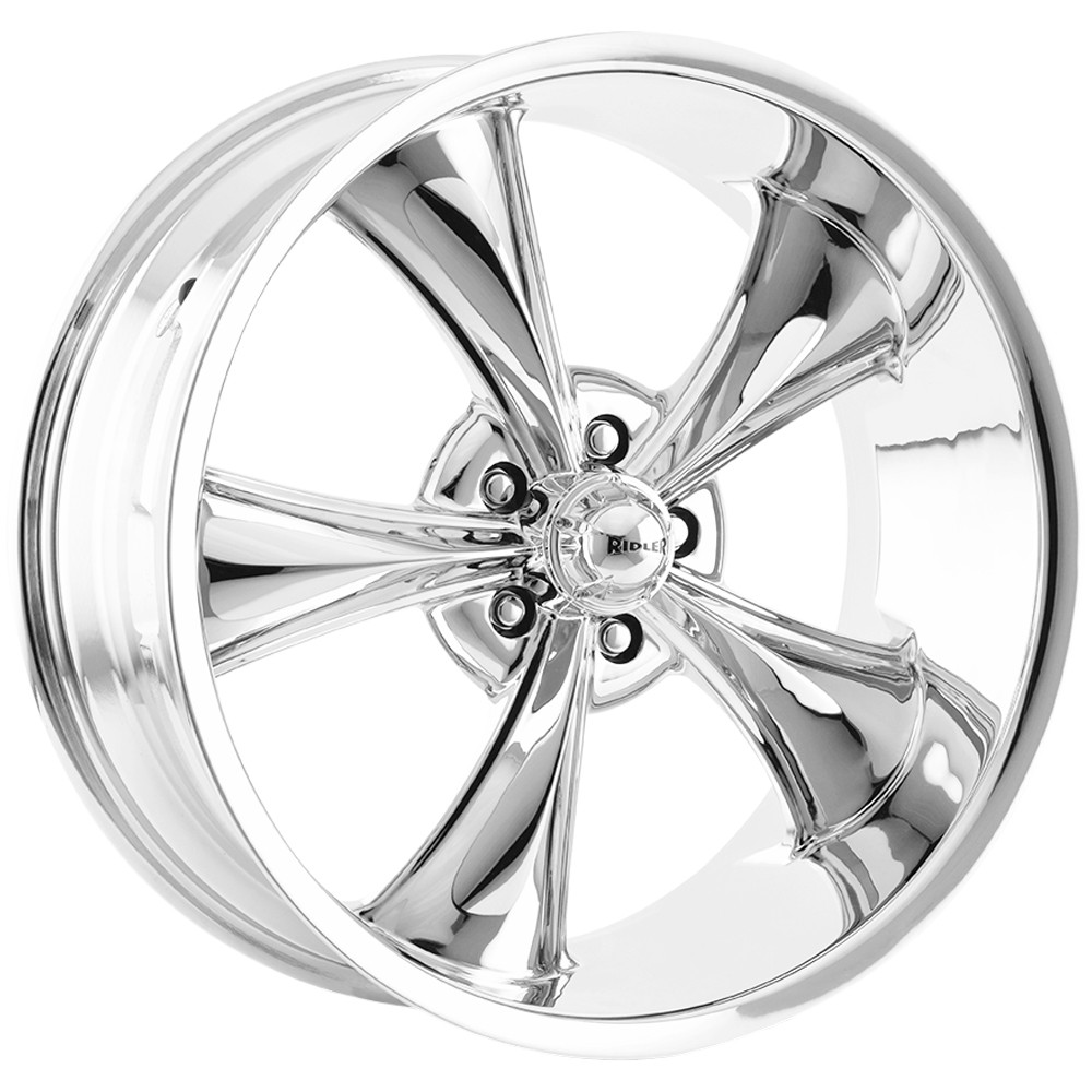 (Set of 4) Staggered Ridler 695 22x9,22x10.5 5x4.75" +0mm Chrome Wheels ...