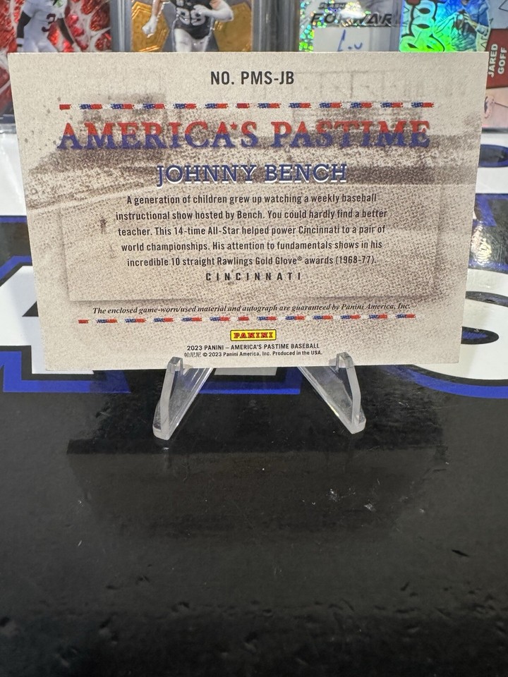 2023 Americas Pastime Johnny Bench Patch Auto /15 | eBay
