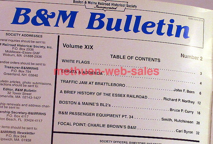 B&M Bulletin~B&MRRHS~Boston and Maine RR~Vol 19,No 2~1993~EMD BL2 ...