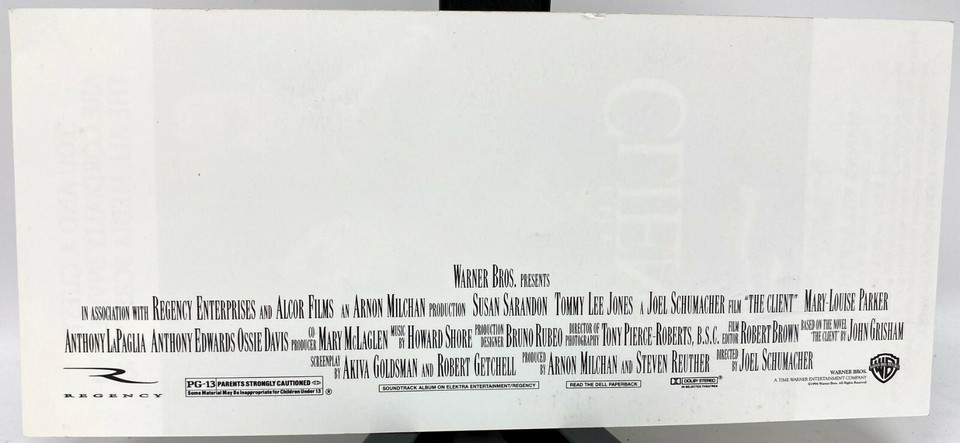 Vintage 1994 The Client Pre-Release Screening Ticket Tommy Lee Jones | eBay