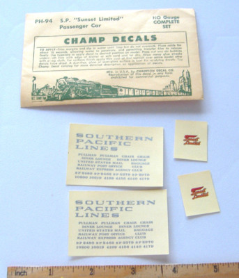 CHAMP DECALS~PH-94 S.P. "SUNSET LIMITED" PASSENGER CAR | eBay
