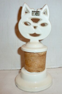 Vintage White Cast Iron Cat String Holder | eBay