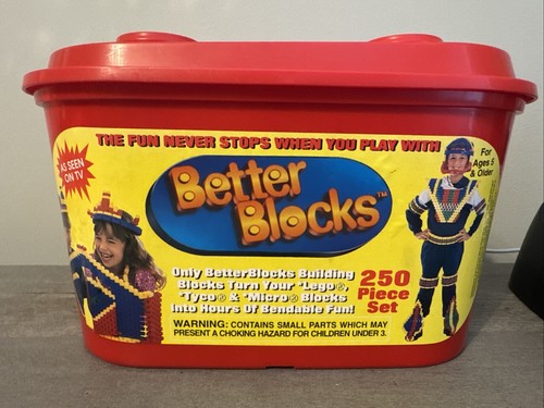 Vtg Better Blocks 233 Pc Set RED Bucket 1993 | eBay