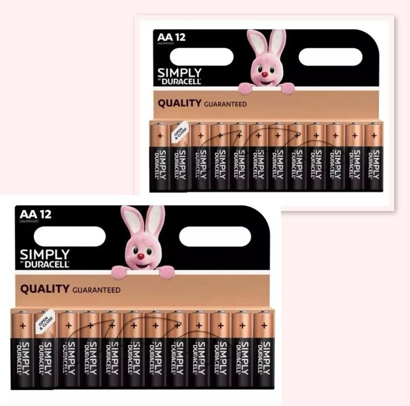 Duracell Simply AA AAA Alkaline Batteries Long Lasting Power Pack Bulk ...