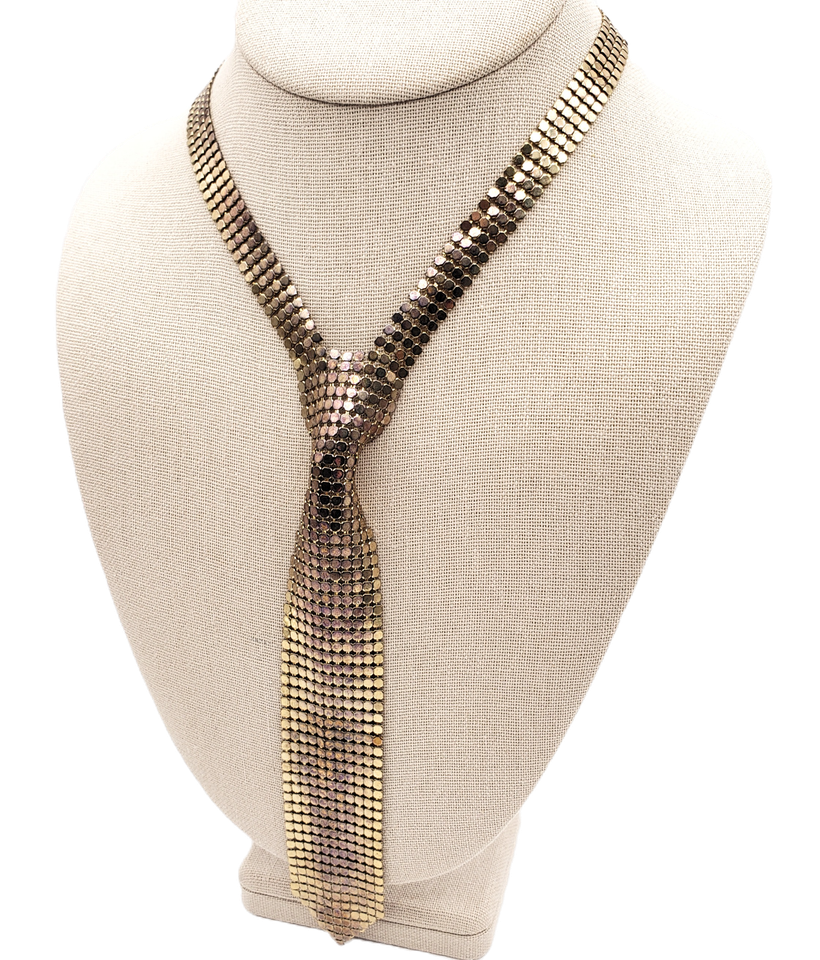 Bronze Copper Mesh Neck Tie Necklace and Drop Earrings Set | eBay UK