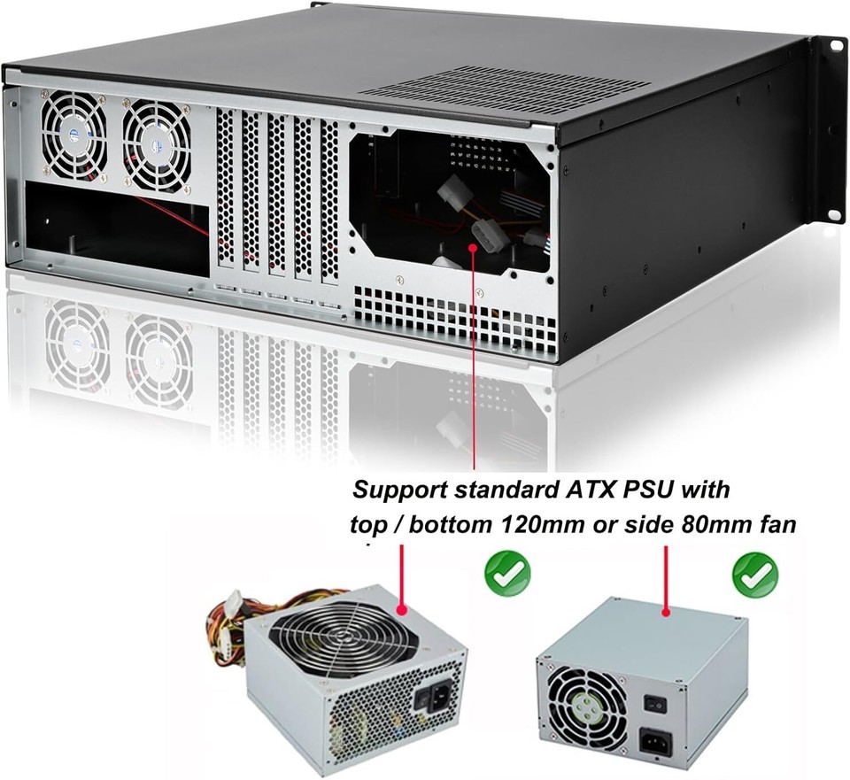 RackChoice 3u Rackmount Server Chassis MATX/Mini-ITX 3x5.25 Support ATX ...