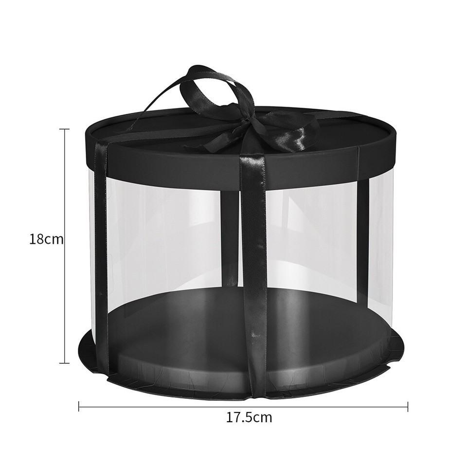 Round Clear PVC Gift Boxes Cake Candy Packaging Transparent Box Wedding ...