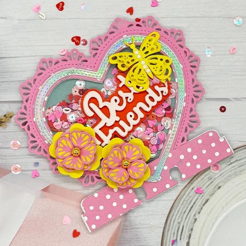 Lace Edge Heart Best Friends Memorydex Metal Cutting Dies Scrapbook ...