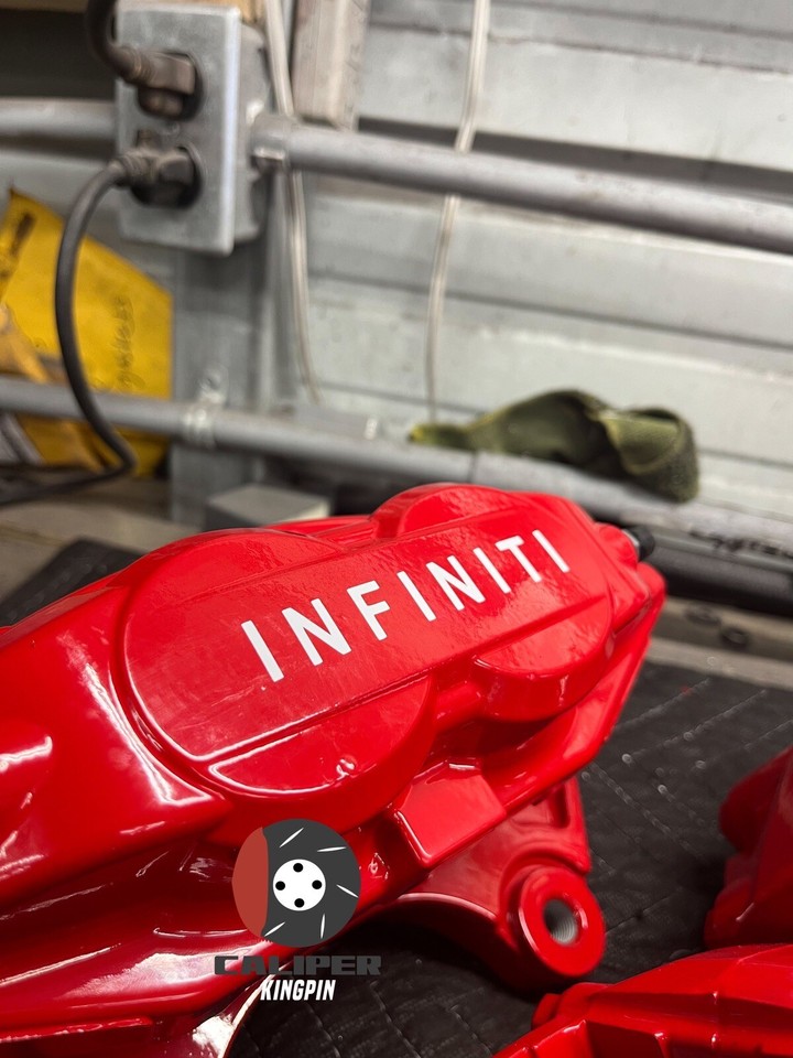 Akebono Big Brake Calipers Powder Coated Gloss Red White Infiniti ...