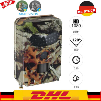 Mini Wildkamera 20MP HD 1080P Fotofalle PIR Nachtsicht Jagdkamera ...