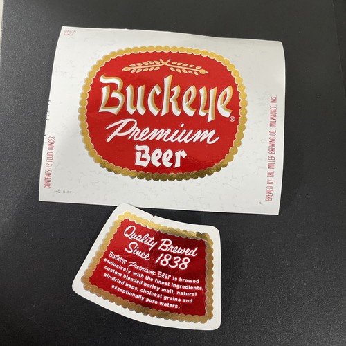 Vtg Buckeye Premium Beer Foil Label And Neck Wrap Miller Brewing Co ...