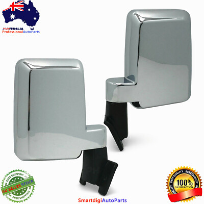 L+R Door Mirrors PAIR Chrome Large For Toyota Landcruiser 60 Series ...