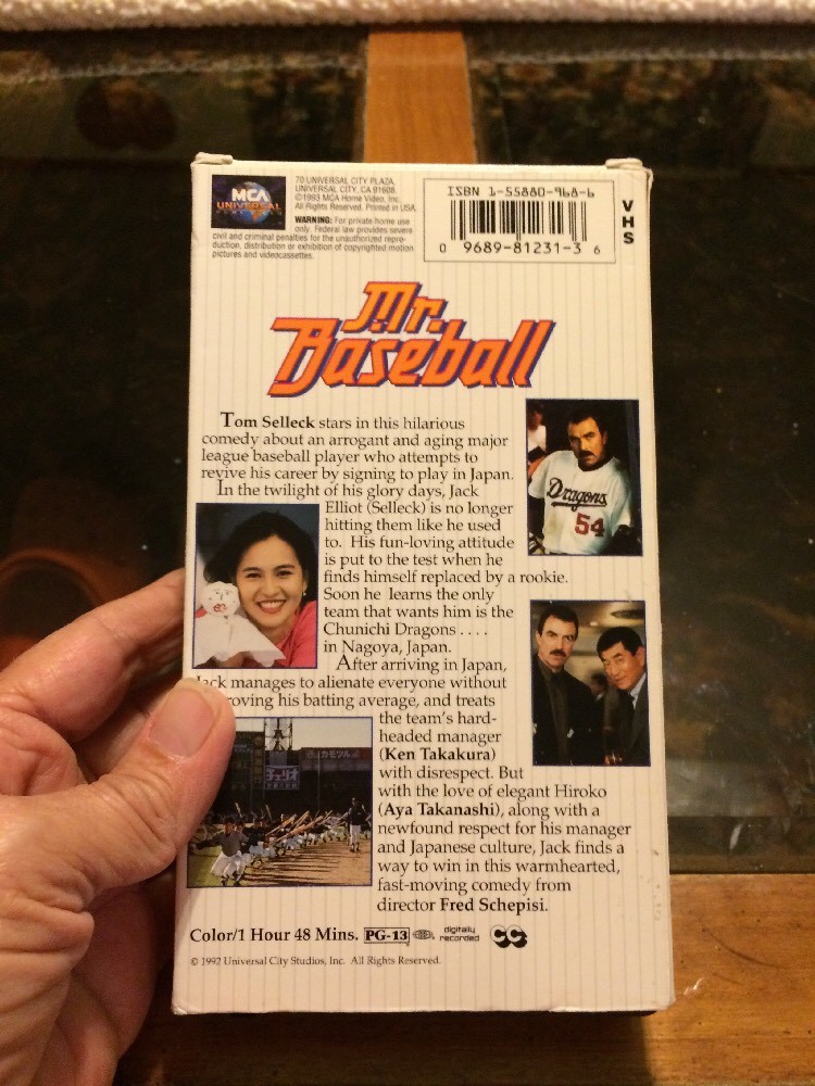 Mr. Baseball (VHS, 1993) Tom Selleck VHS.shop.Com PreOwned 96898123136 ...