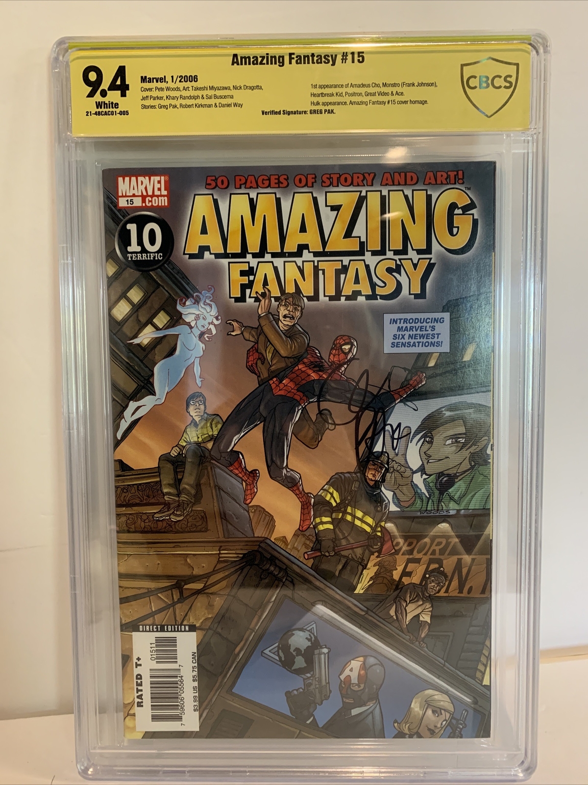 Amazing Fantasy #15 CBCS 9.6 2006 FIRST APPEARANCE AMADEUS CHO Signed ...
