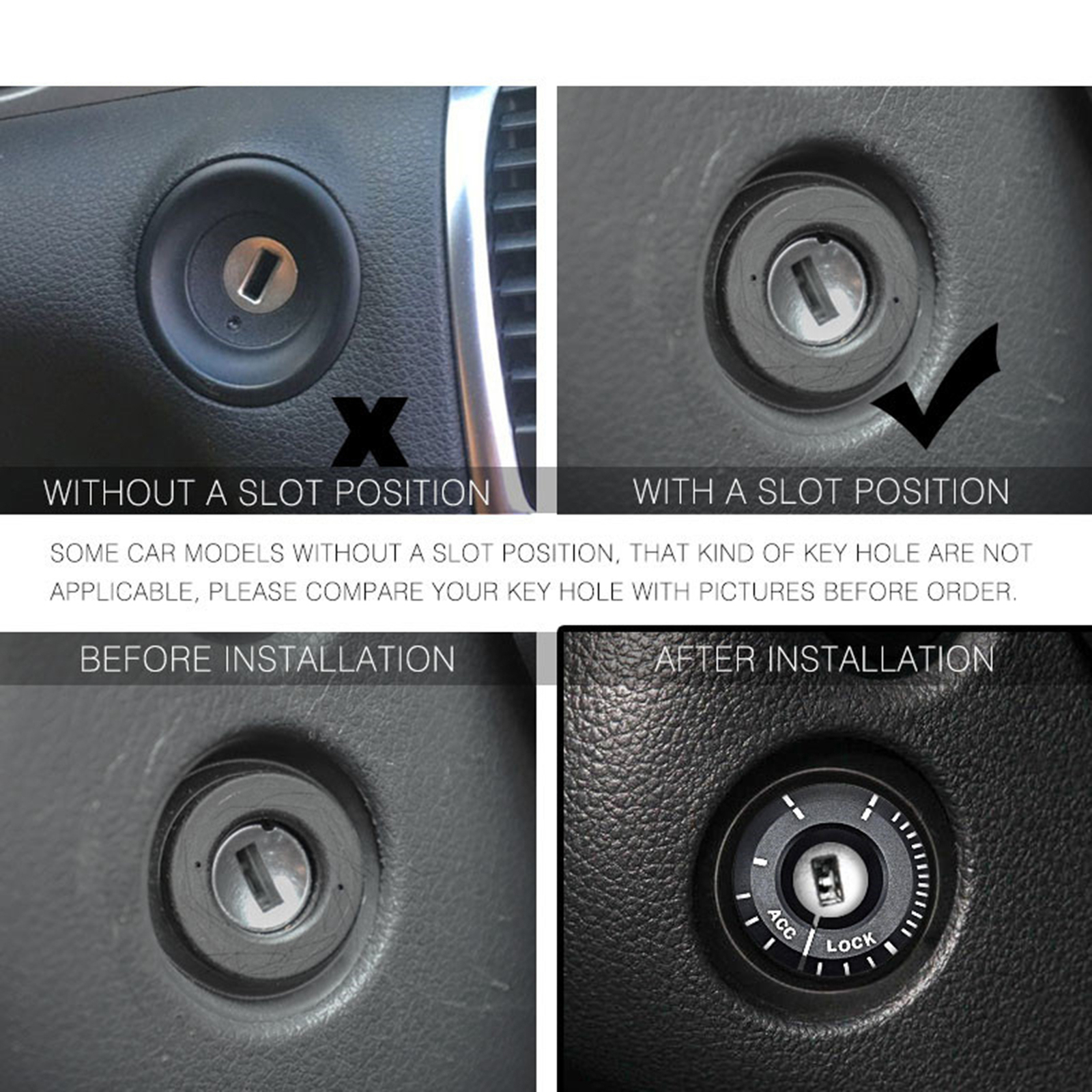 Ring Trim Durable Ornamental Ignition Start Stop Button Ring Trim ...