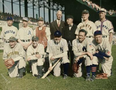 DJ180 1934 Babe Ruth - Walter Johnson - Tris 8x10 11x14 16x20 Colorized ...