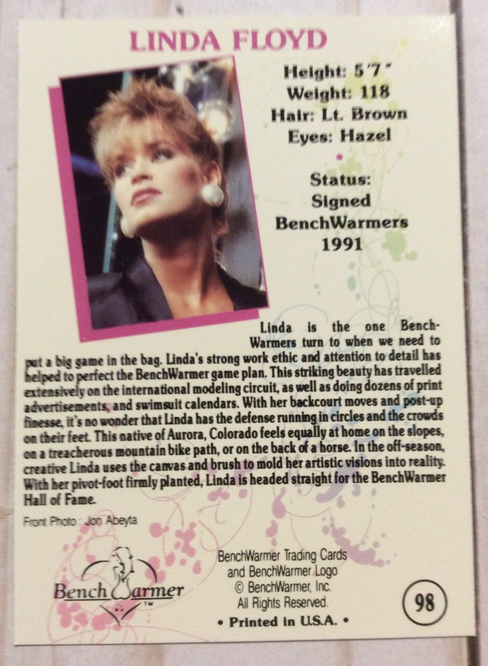 1992 Benchwarmer Series One First Edition Card # 98 Linda Floyd | eBay