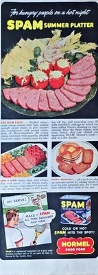 SPAM Hormel Family Summer Platter Tennis Sports Hormel 1949 Vintage ...
