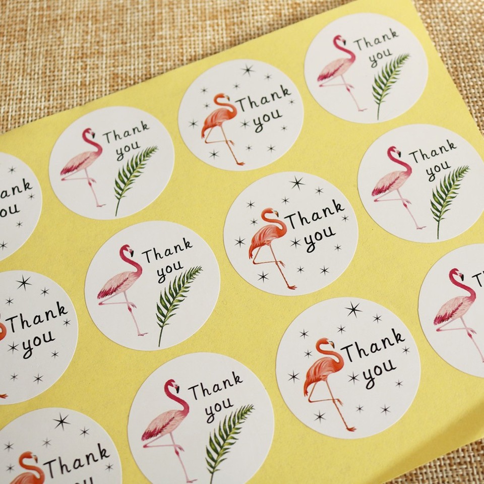 480 PCS Packaging Stickers Envelope Sealing Mini Flamingo Wrapper ...