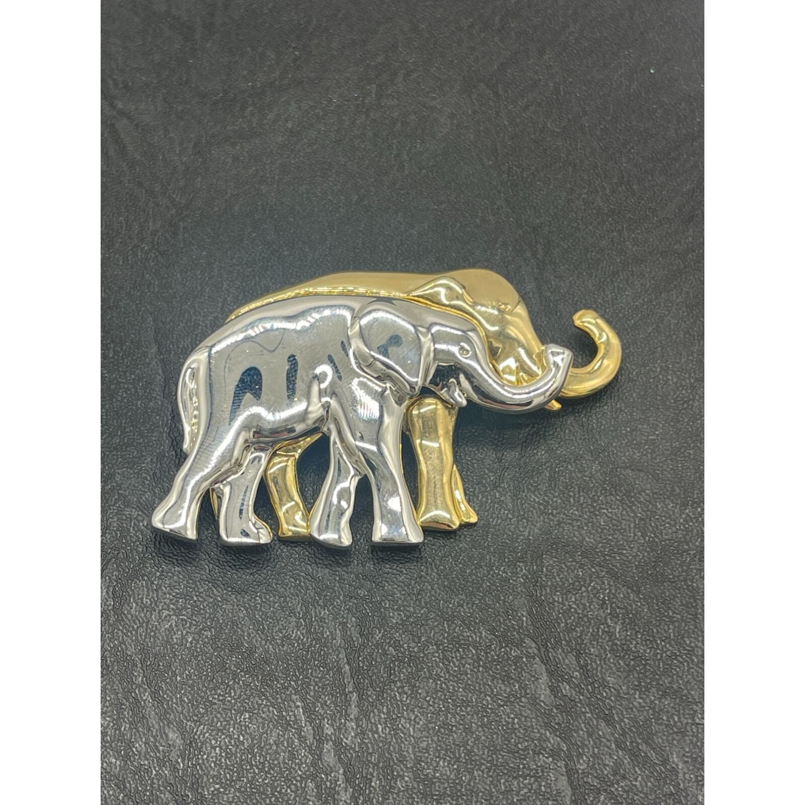 Vintage Liz Claiborne Pair of Elephants Brooch Gold and Silver Tone | eBay