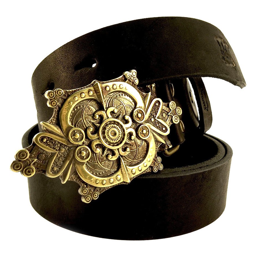 Flower Belt buckle, Fern flower mythology magic ornamental flower brass ...