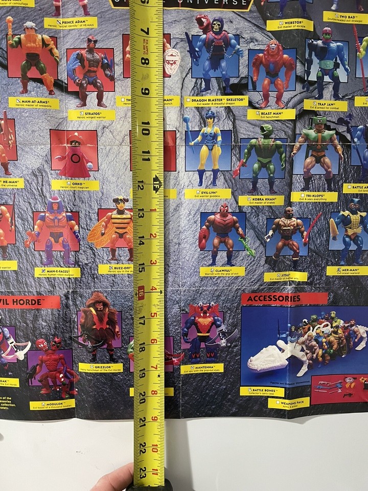 Masters Of The Universe Figure & Vehicle Checklist Poster 1985 Vintage ...