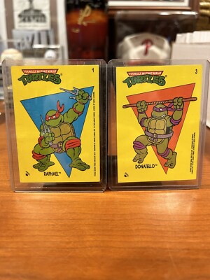 1989 Topps Teenage Mutant Ninja Turtles TMNT Stickers #1 Raphael & #3 ...