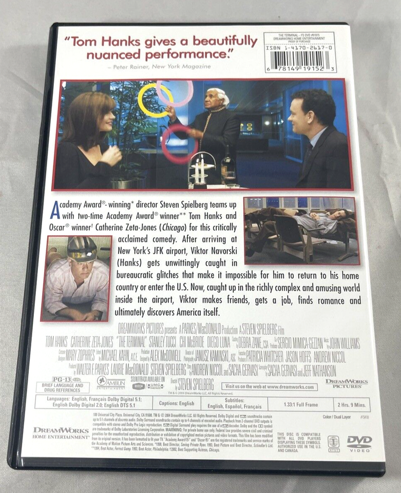 The Terminal DVD Paramount Pictures Tom Hanks Catherine Zeta-Jones ...