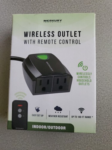Merkury Outdoor Wireless Remote Control Outlet Switch Plug In ...