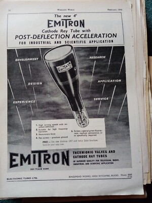 Kvc49 Ephemera 1953 advert emitron electronic tubes Ltd high Wycombe | eBay