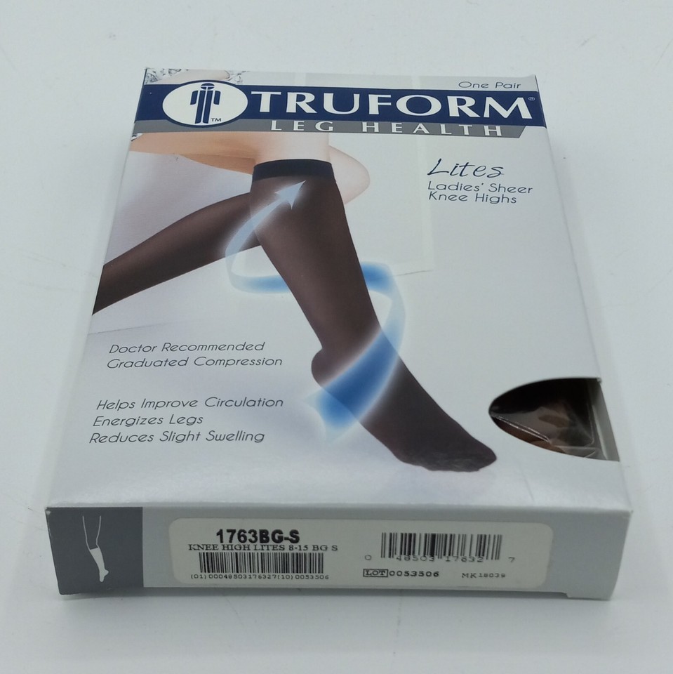 Truform Mild Sheer Beige 8-15 Compression Lites Knee High Stockings ...