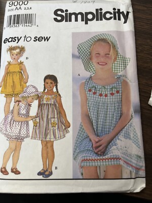 TODDLER'S Sewing Pattern-SIMPLICITY #9000 GIRLSEASY SUNDRESS, BLOOMERS ...