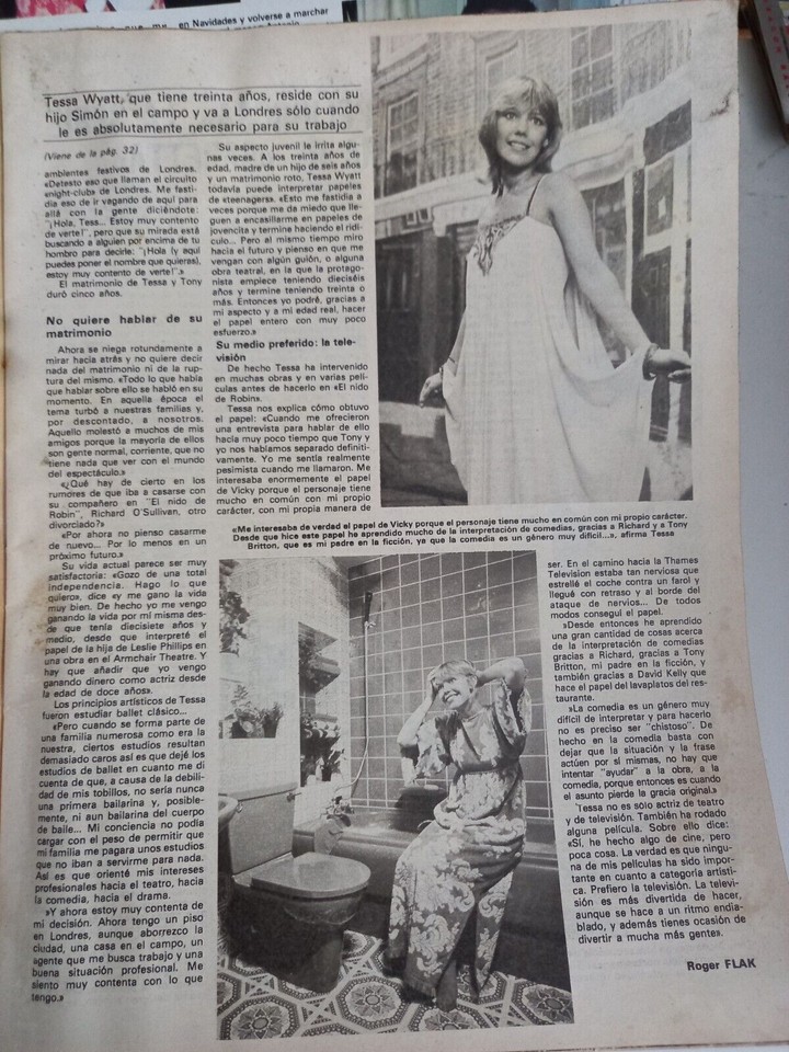 L 1435 clippings TESSA WYAT RICHARD OSULLIVAN ROBIN'S NEST | eBay