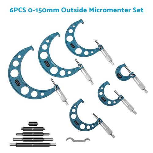 6pcs/set 0-150mm Precision Outside Micrometer Machinist Tool Set ...