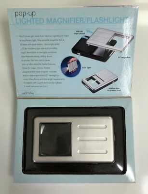 Perfect Solutions Pop-Up LED Lighted Magnifier Flashlight PS3844BK | eBay
