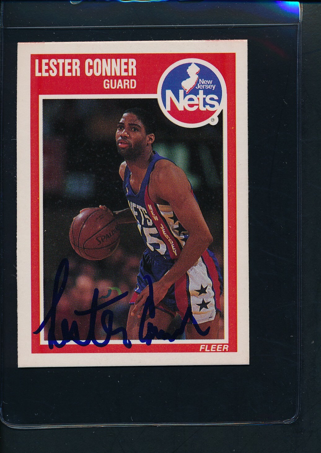1989/90 Fleer #96 Lester Conner New Jersey Nets Signed Auto *54193 | eBay