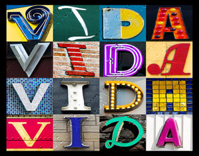 VIDA Name Poster featuring photos of actual sign letters | eBay