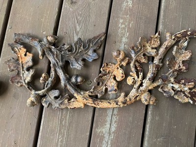 Vintage Cast Iron Vine Oak Acorn Leaf Wall Décor Rustic Art Panel 20 x ...