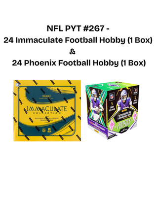 NFL PYT #267 - 24 Immaculate Football (1Box) & 24 Phoenix Hobby (1 Box ...