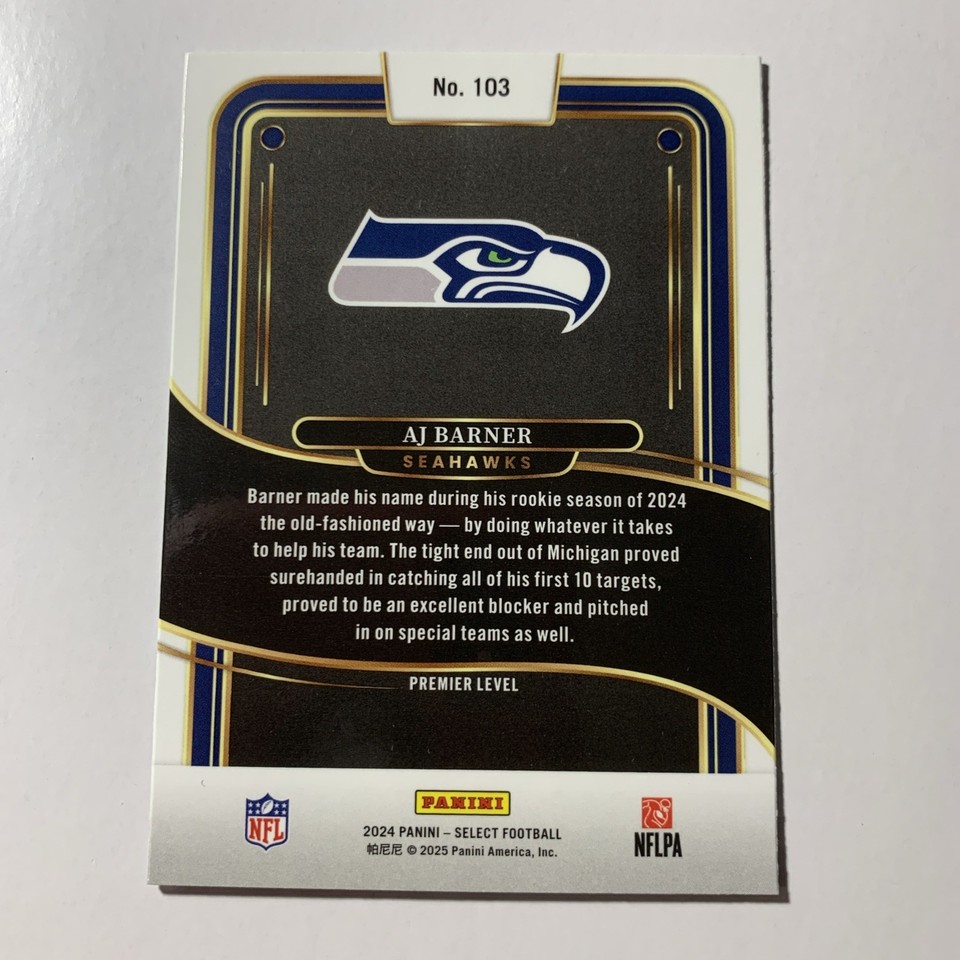 2024 Panini Select - Premier Level AJ Barner #103 (RC) | eBay