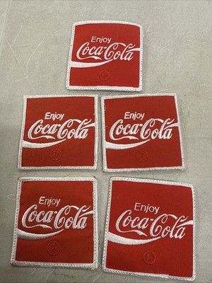 Lot of 5 3" Coca-Cola Red Square Patches "Enjoy Coca-Cola" | eBay