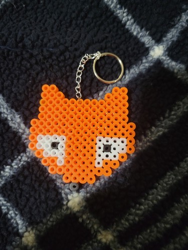 Fused Beaded Art Fox Face Keychain | eBay