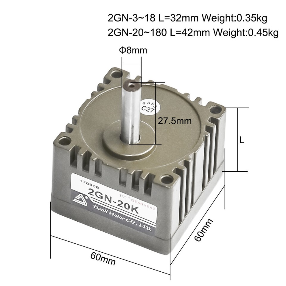 Speed Reduction Gearbox 2GN 3GN 4GN 5GN Gear Head Box for AC Induction ...