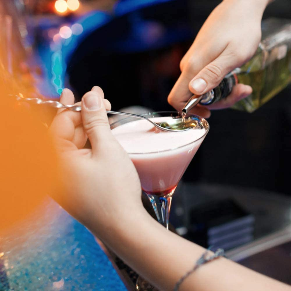 Bar Spoon Cocktail Mixing Stirrer for Drink Stainless Steel 12", Silver ...