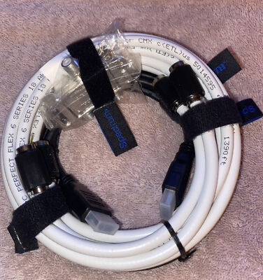 Perfect Flex 6 Series 18 AWG CATVX Coaxial Cable 6ft White #188-L with ...
