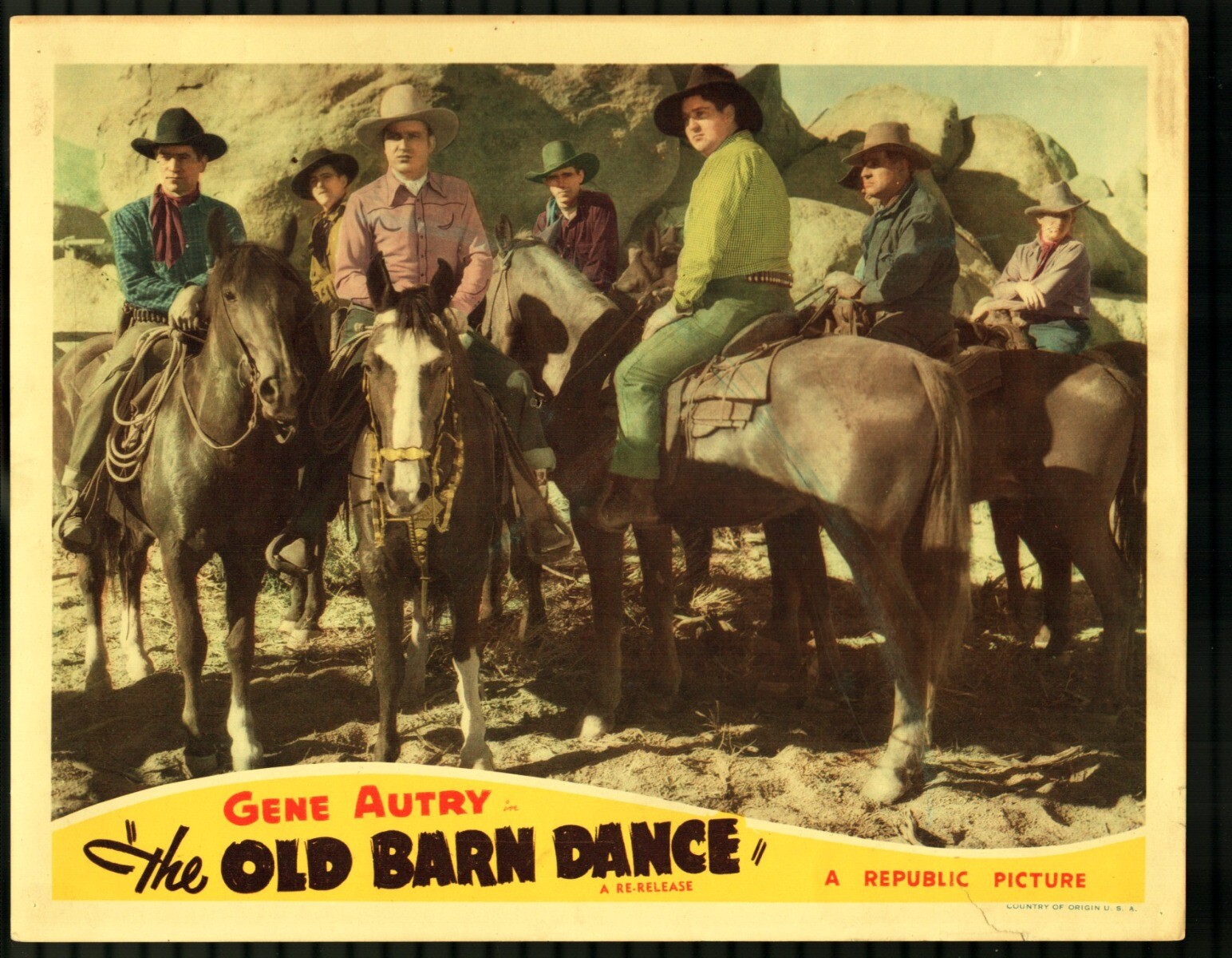Lobby Card: Old Barn Dance 11"x14" Lobby Card Gene Autry Smiley Burnett ...